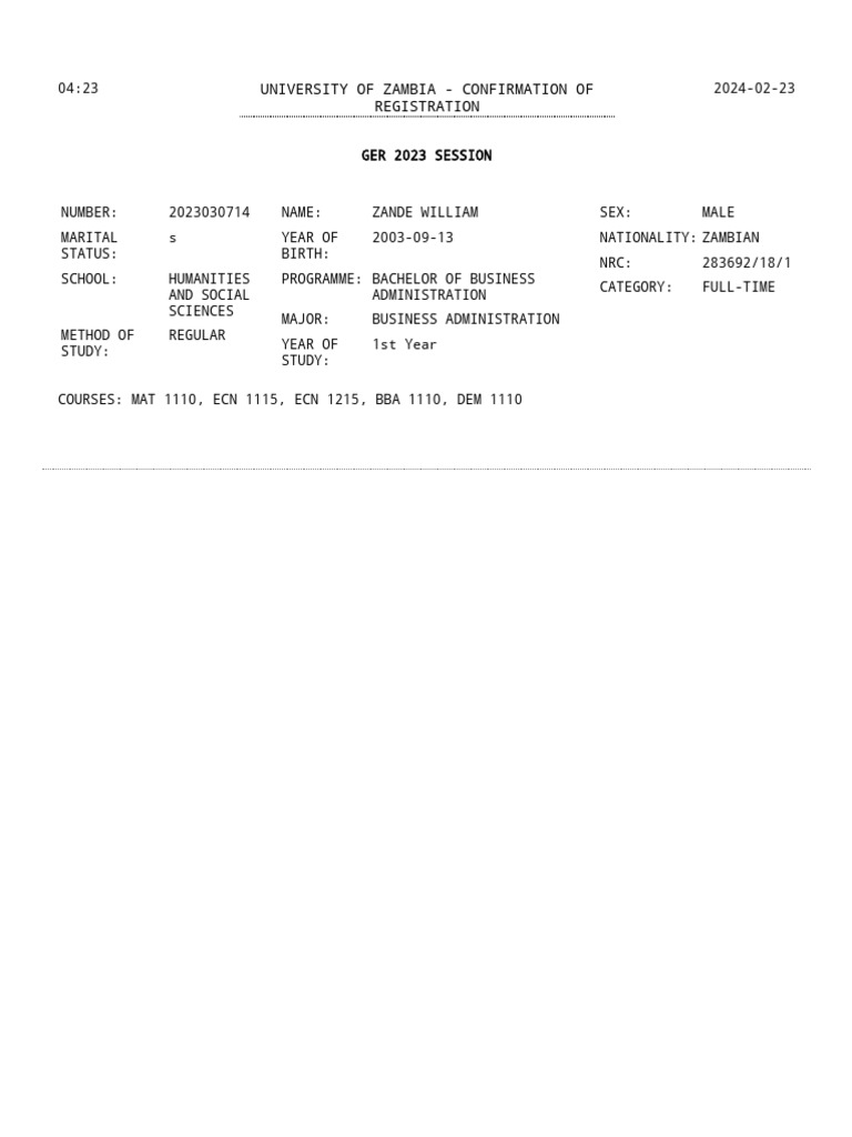 Confirmation Slip | PDF