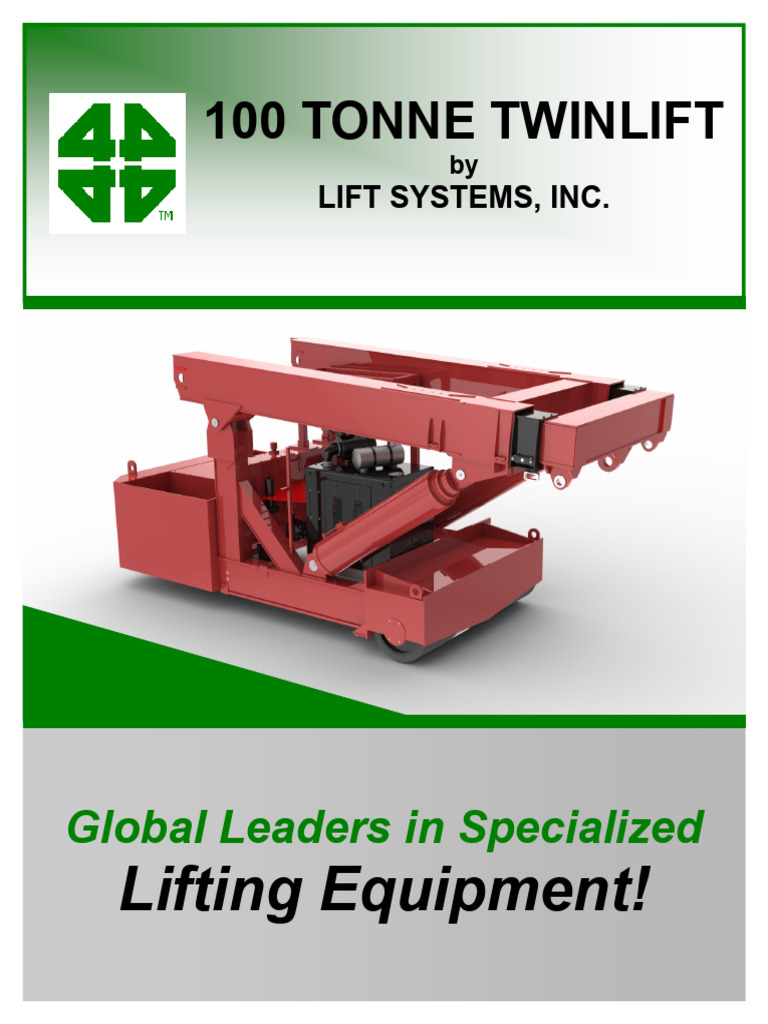 100 Tonne Twinlift Specifications | PDF | Steering | Elevator