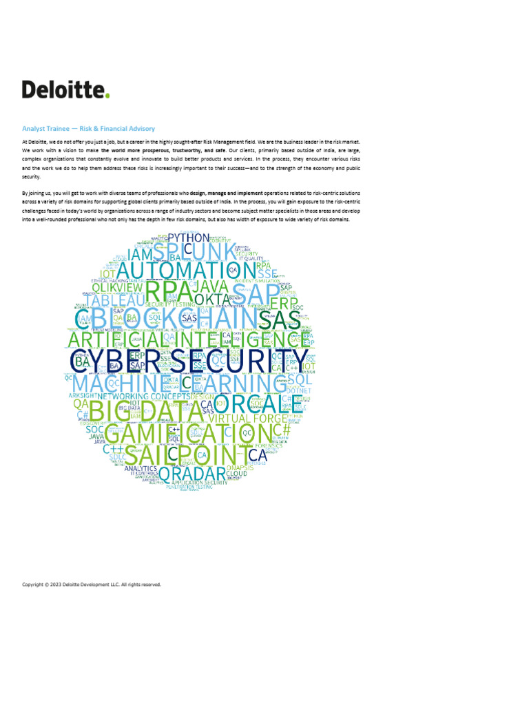 Analyst-Trainee - Deloitte Risk & Financial Advisory | PDF | Computer ...
