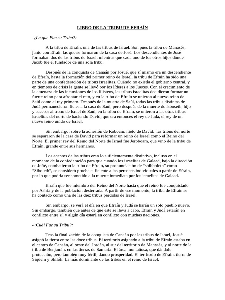 Carta A Efraím | PDF | Joshua | El antiguo Israel y Judá