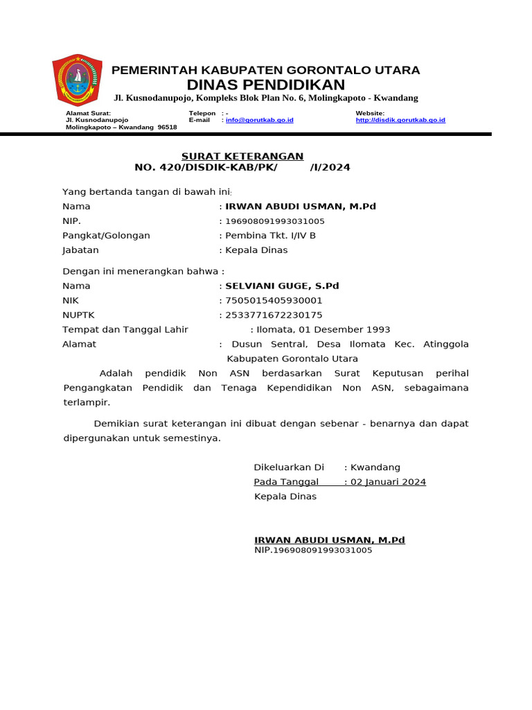 Contoh Suket 2024 | PDF