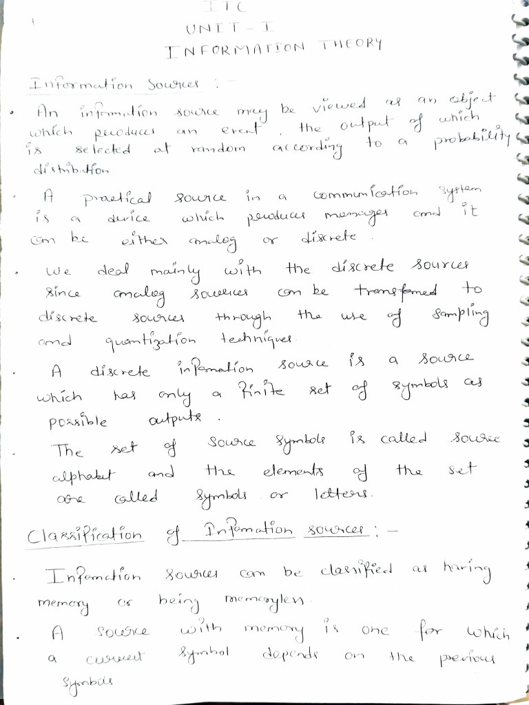 Unit - 1 Notes (ITC) | PDF