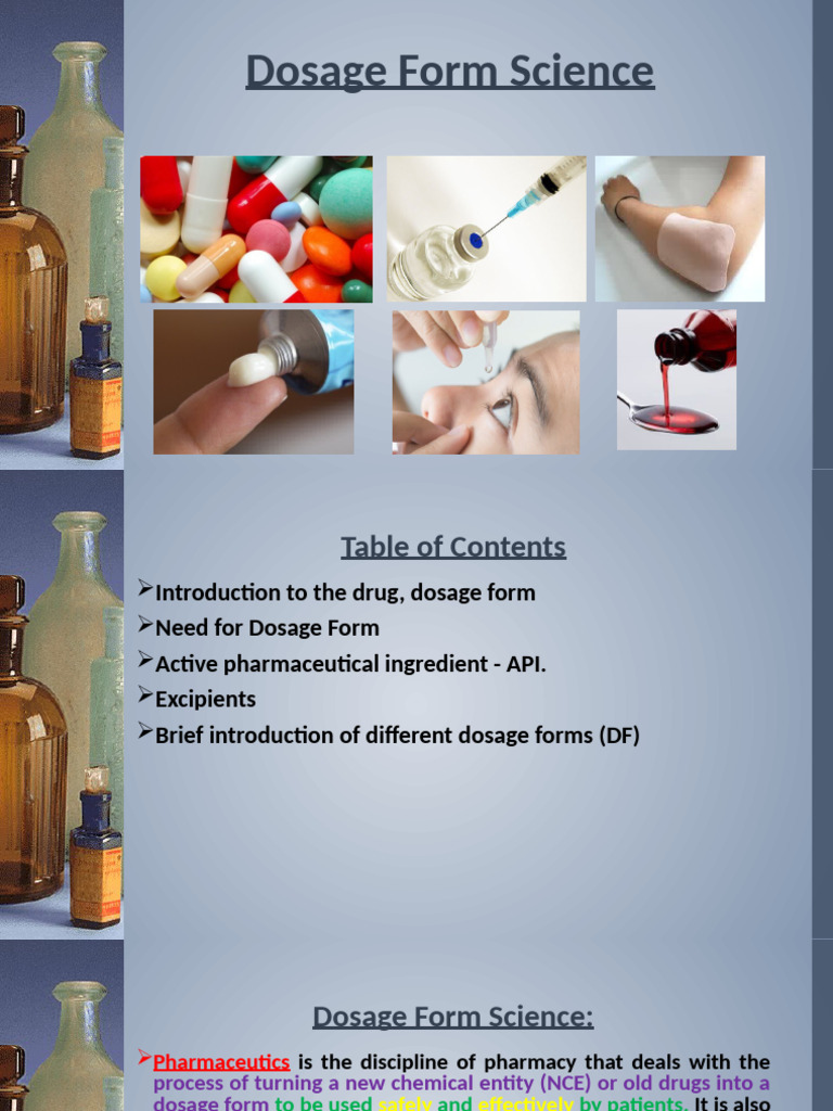 Introduction To Dosage Form Science Fall 24 | PDF | Tablet (Pharmacy ...
