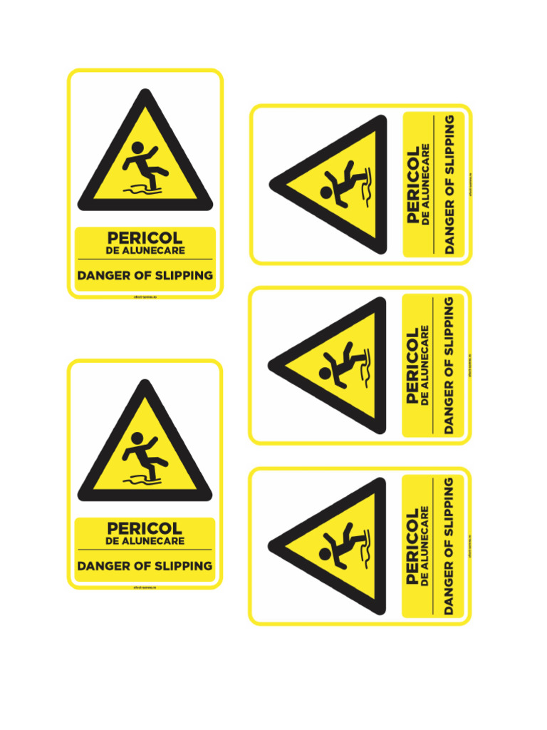 Pericol Alunecare 5 Buc | PDF