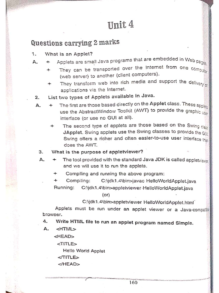 Java QB Unit 4 | PDF