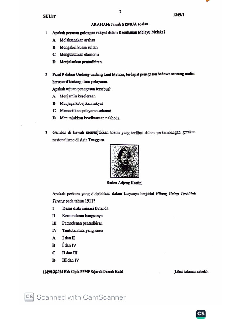 1.2024 Trial Sej K1 Kulai Johor | PDF