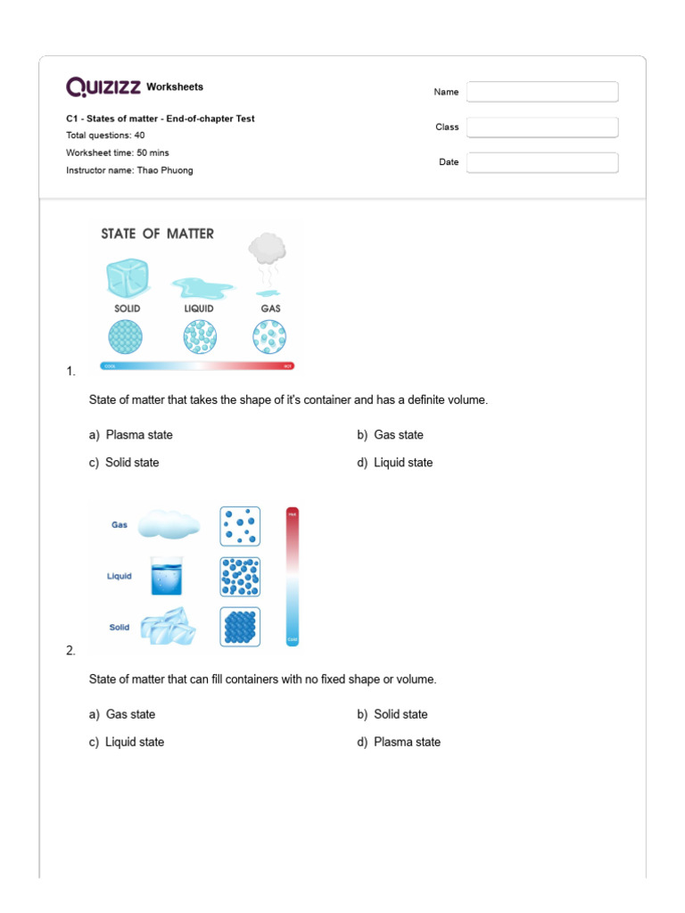 C1 - States of Matter | PDF | Gases | Liquids