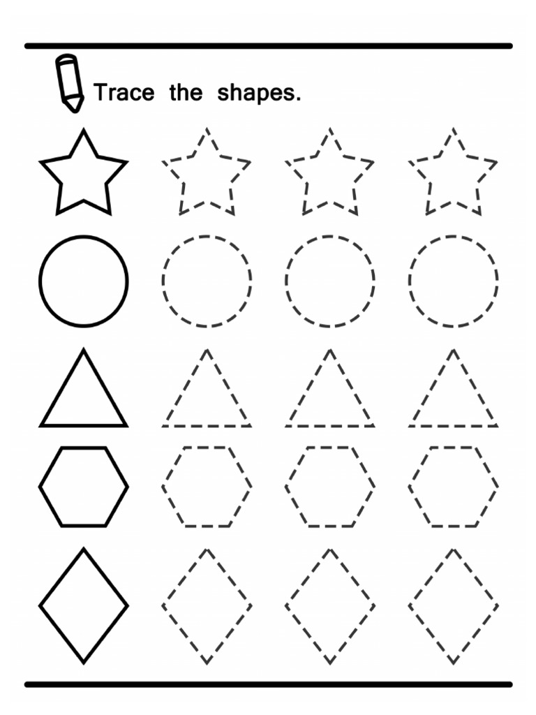 Preschool Math Worksheet Count and Trace | PDF