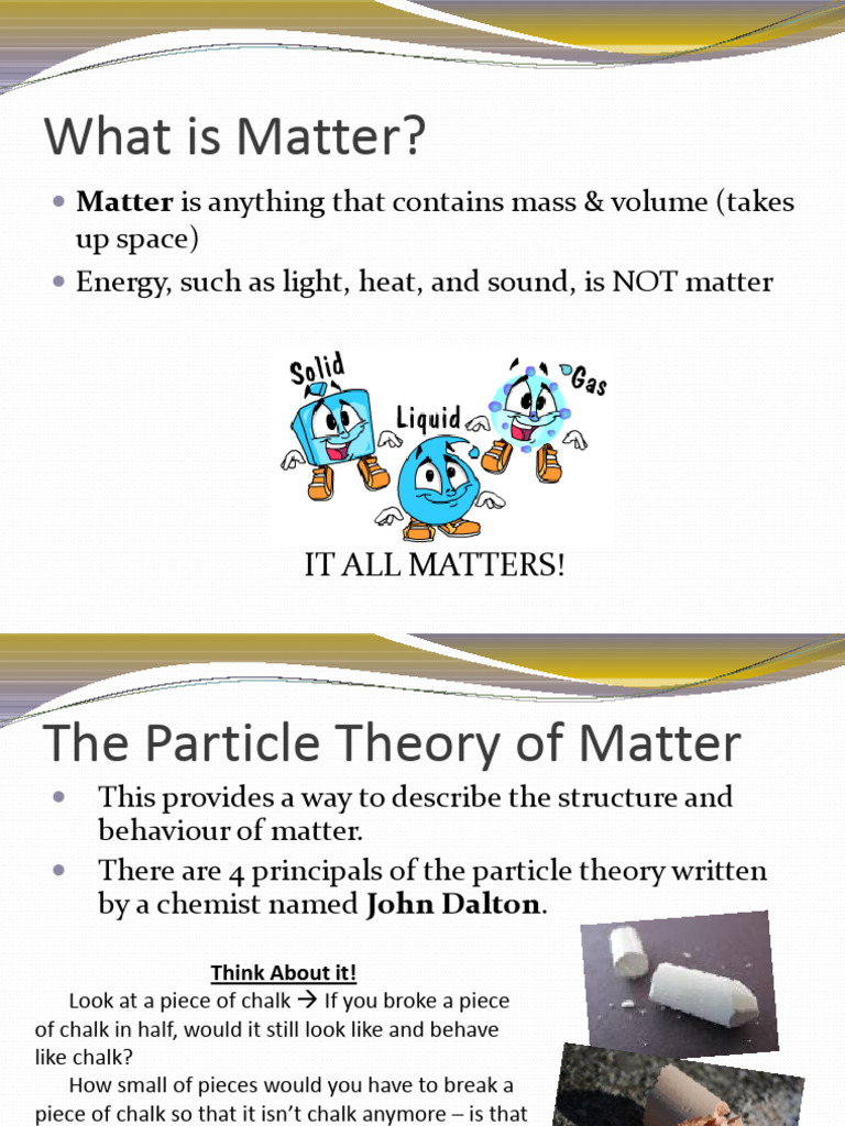 Matter & Particle Theory | PDF