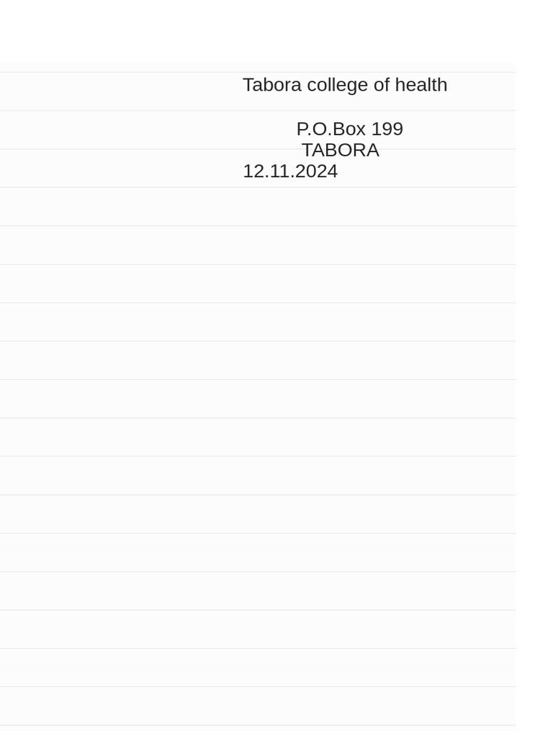 Sayayi at Tabora College of Health | PDF