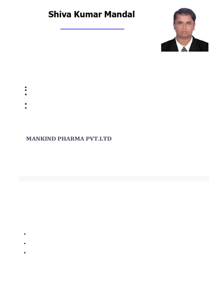 Shiva Kumar Cv | PDF | Business | Cognition