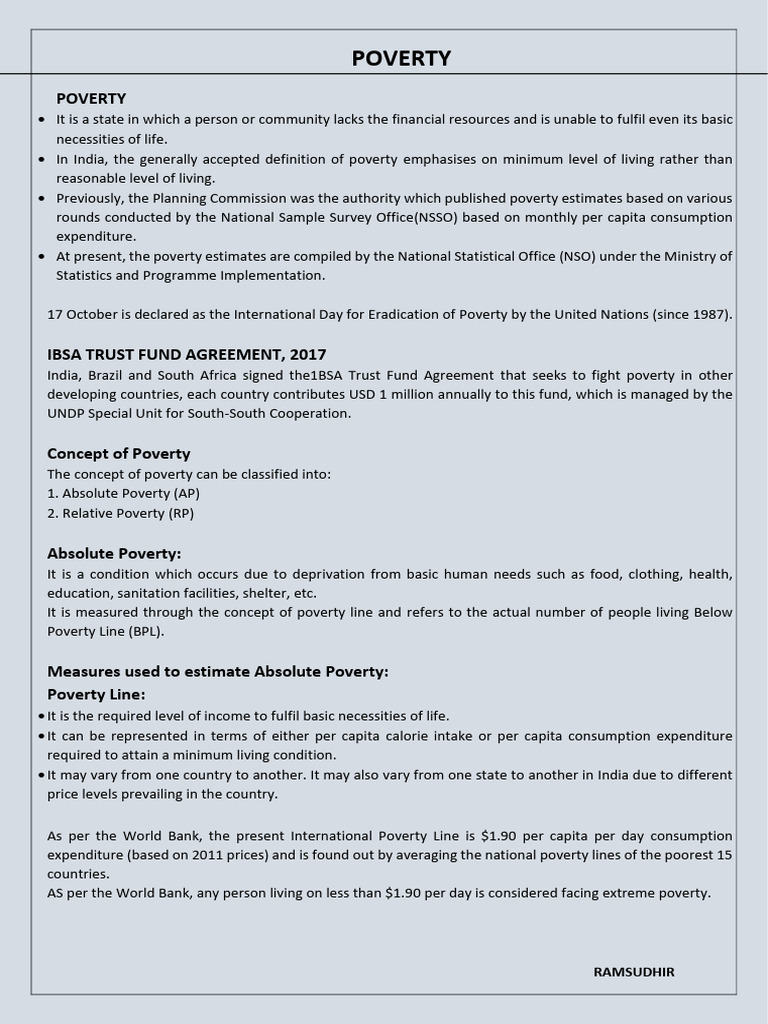 Understanding Poverty: Definitions and Measures | PDF | Gini ...