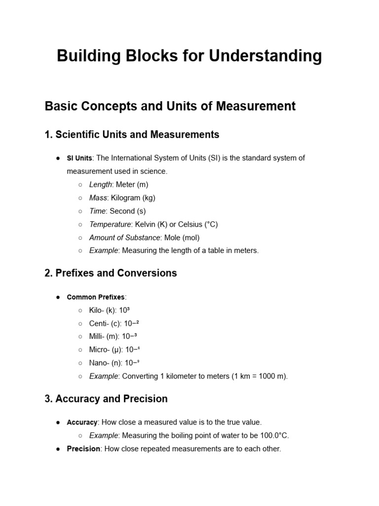 Essential Science Concepts and Measurements | PDF | Cell (Biology ...