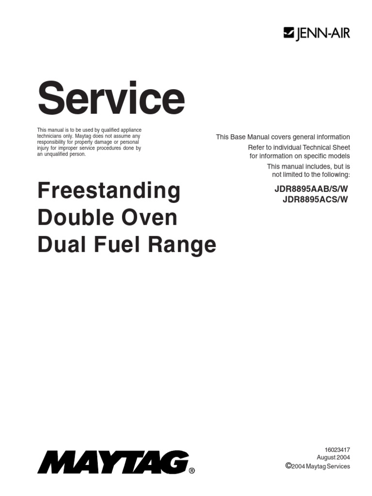 JennAir JDR8895 Manual PDF | PDF | Oven | Grilling