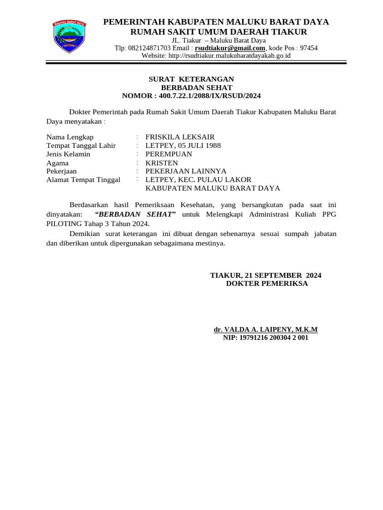 Format Suket Rsud | PDF