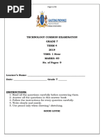Grade 7 Technology Term 4 2023 Exam | PDF