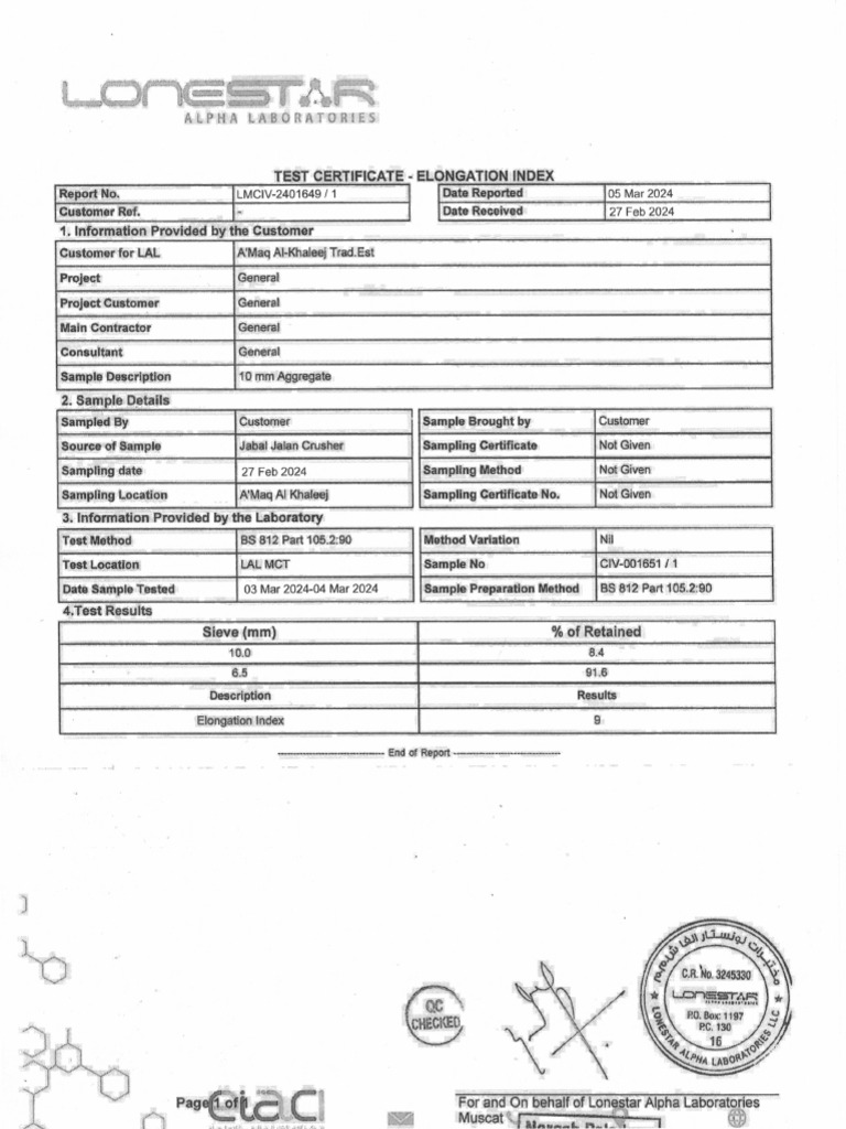 10 mm Agg Report | PDF | Physical Sciences