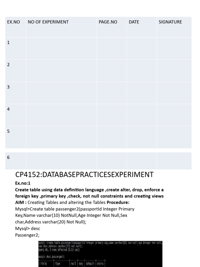 Database Practice Manual | PDF | Relational Database | Software Design