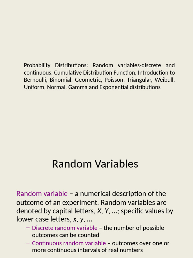 Prob. Distri. | PDF | Probability Distribution | Random Variable