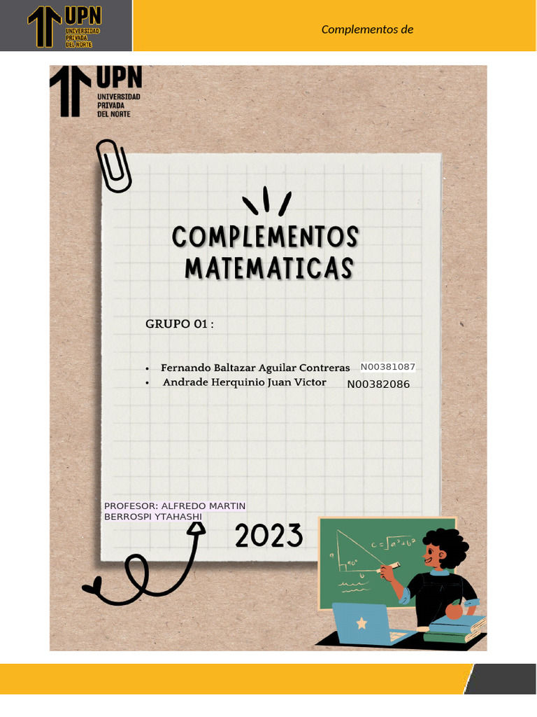 t3 - Complementos de Matemática - Grupo 01 | PDF | Elipse | Pendiente