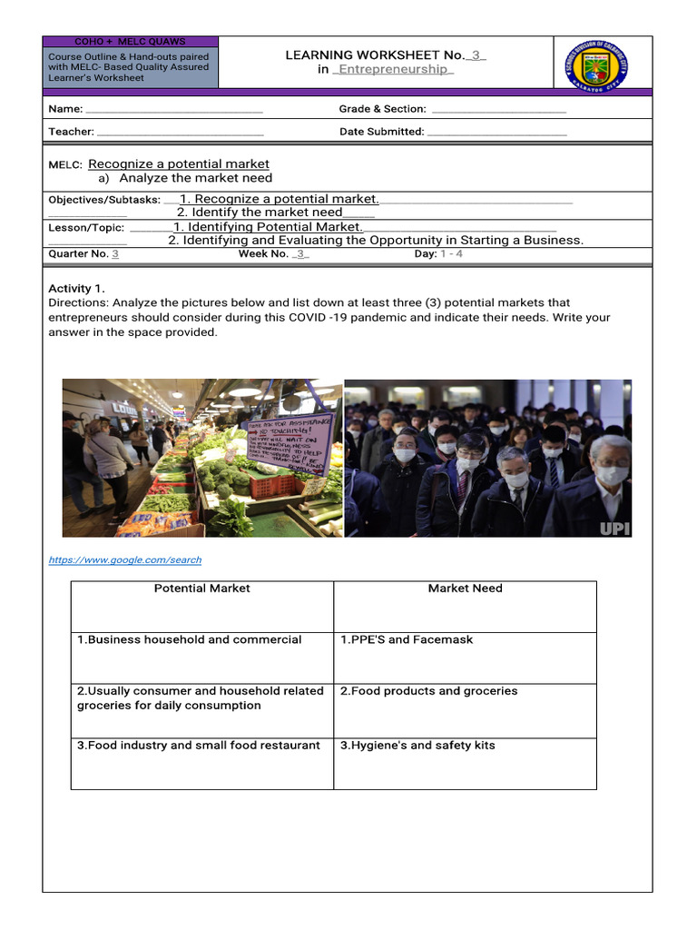 Entrep Worksheet-Week-3 - Ronalyn V.Potal | PDF