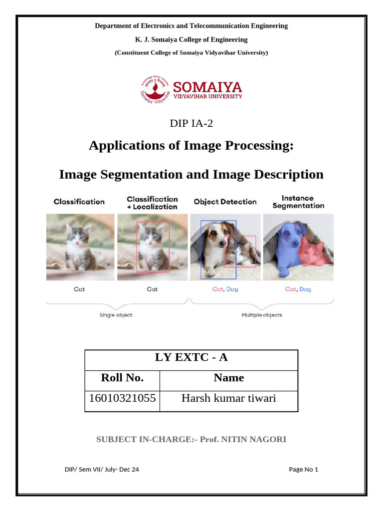 DIP IA-2 Report | PDF | Image Segmentation | Computer Vision