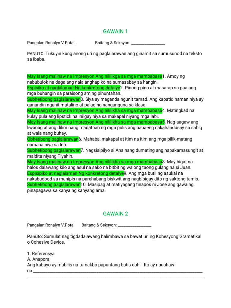 Sanayang Papel BLG 3potal Ronalyn | PDF