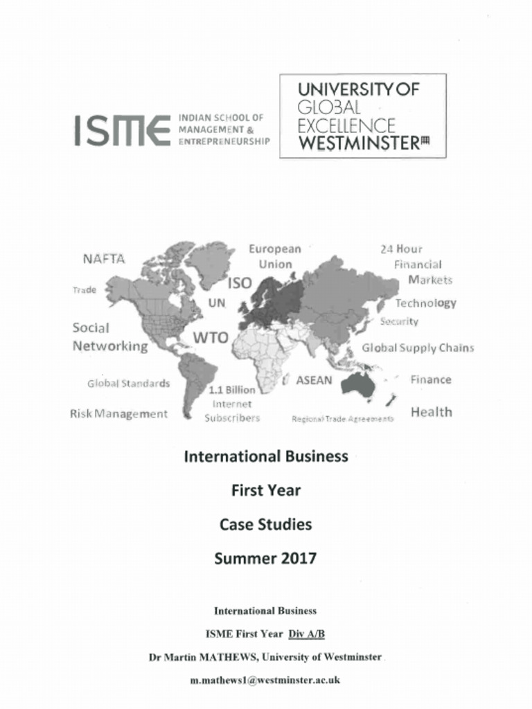 Int Bus Case Studies and Course Calendar FY Div AB | PDF
