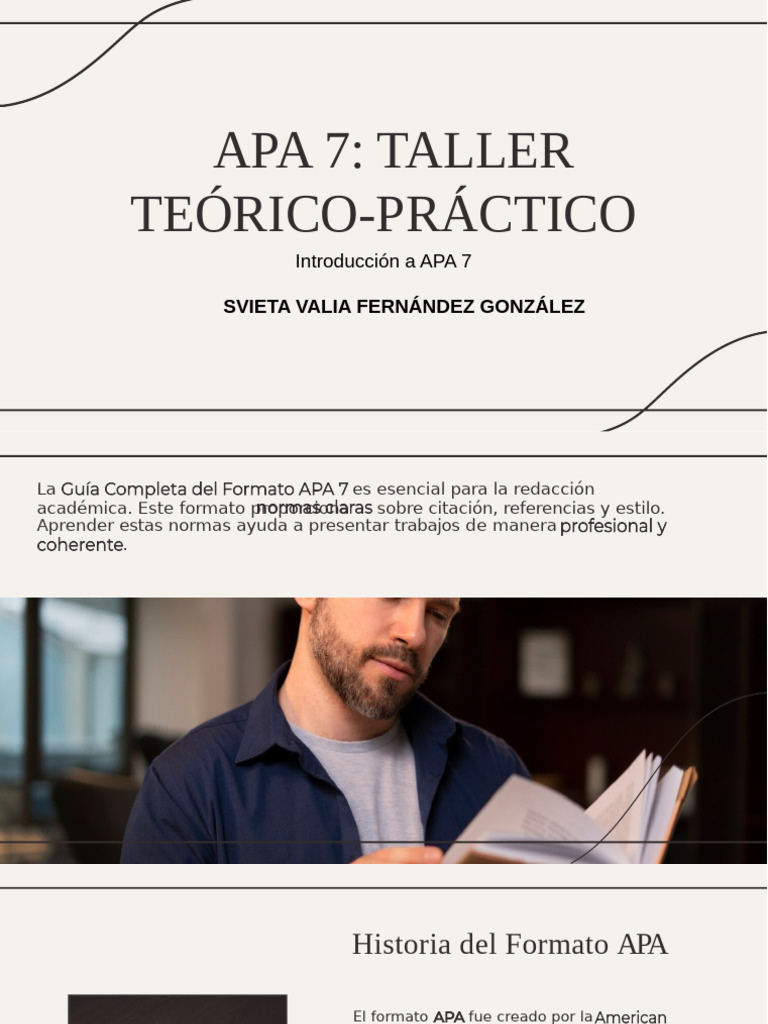 Taller de Introducción a APA 7 | PDF | Estilo apa | Tipografía