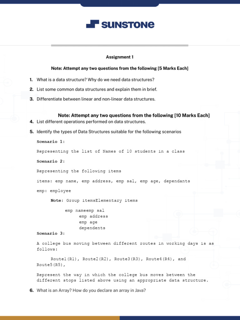 283251assignment 1 - Data Structures and Algorithms-1720430124132 | PDF ...