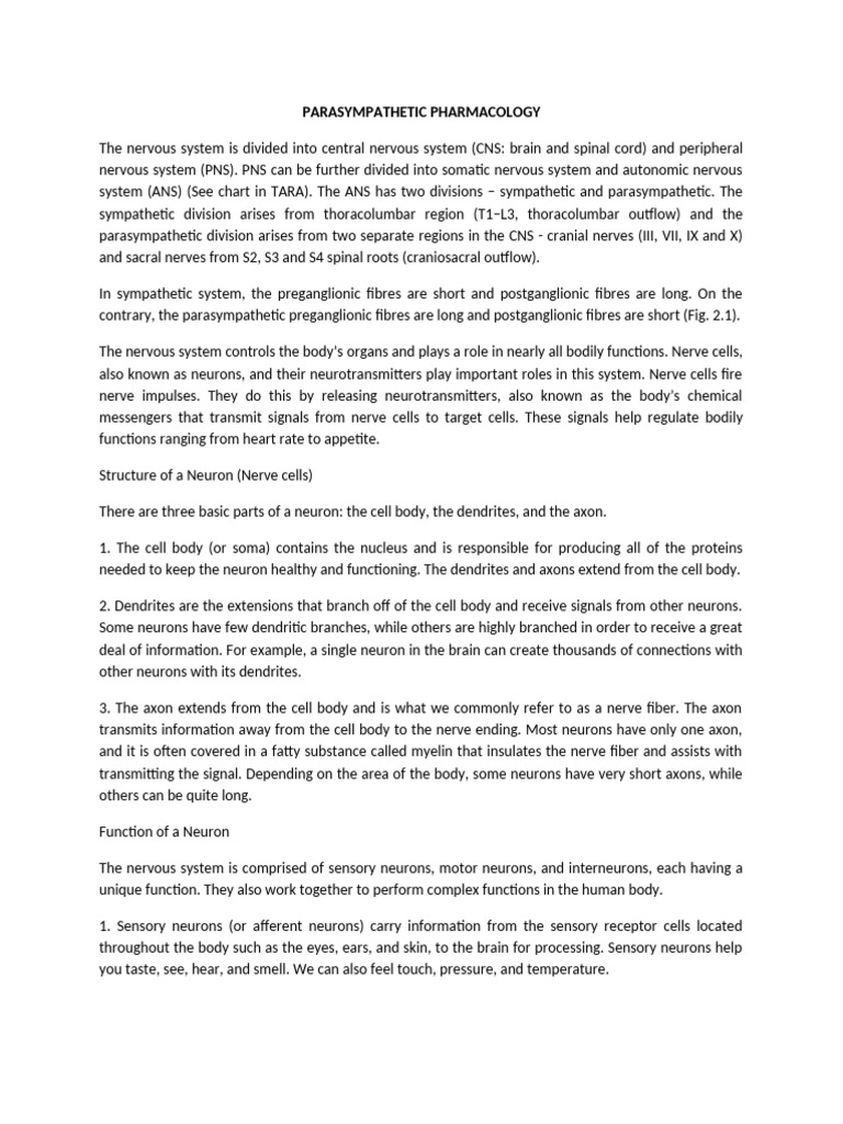 PHM 211 PNS PHARMACOLOGY-WPS Office | PDF | Neurotransmitter | Chemical Synapse