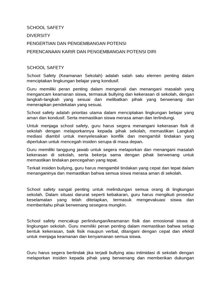 Resume SCHOOL SAFETY | PDF