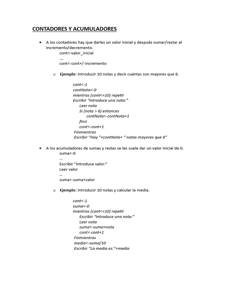 Resumen Bucles | PDF