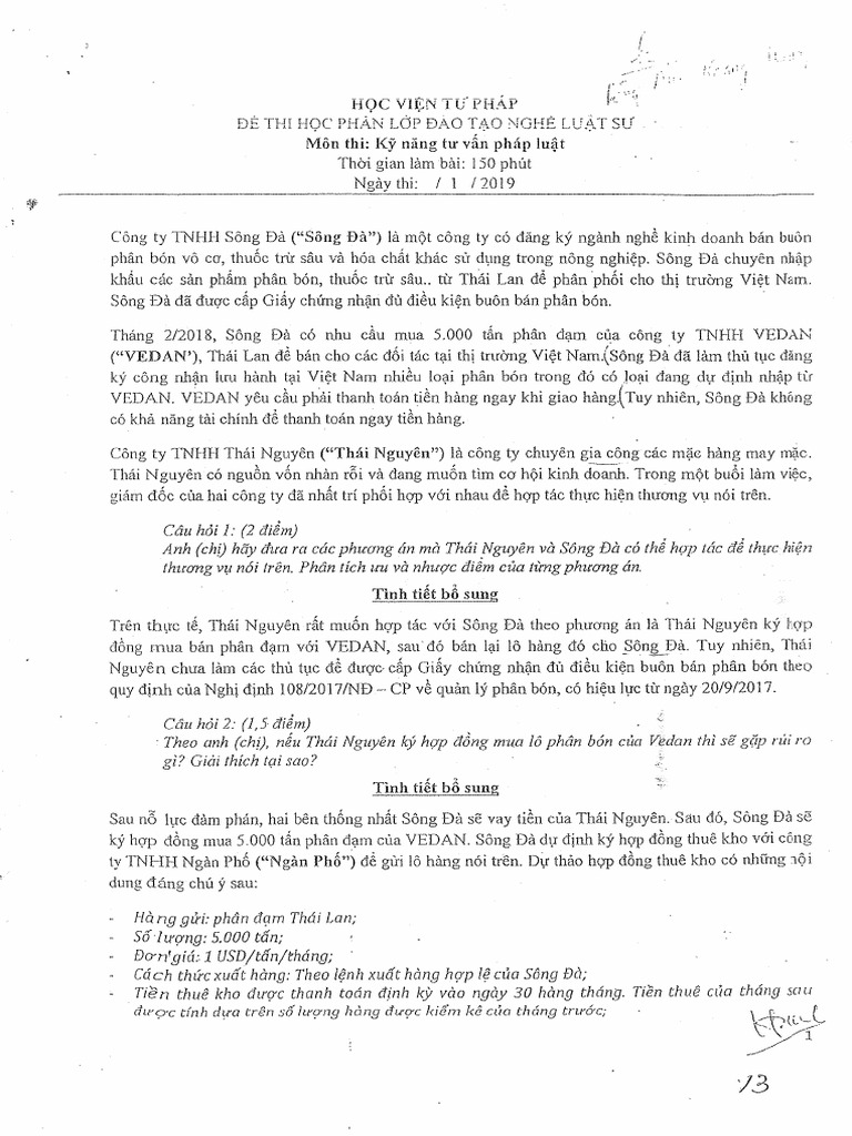 LS3 Đề 2019-2 | PDF