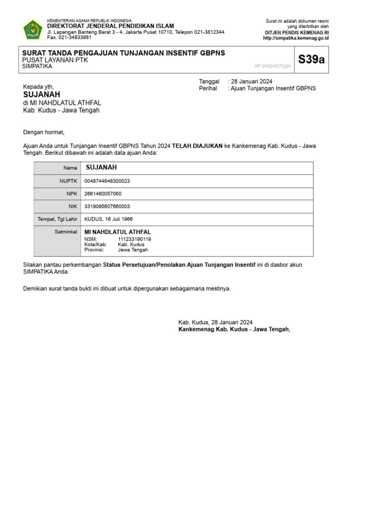 Ajuan Fungsional Sujanah | PDF