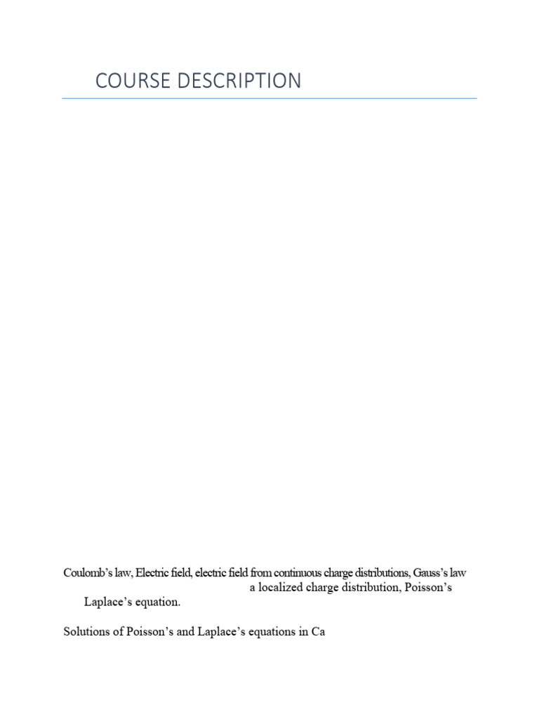 Course Description | PDF | Particle Physics | Laser