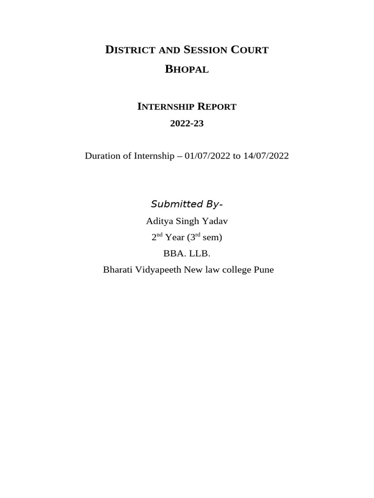 Intership Report - Aditya SINGH | PDF | Deposition (Law) | Public Law