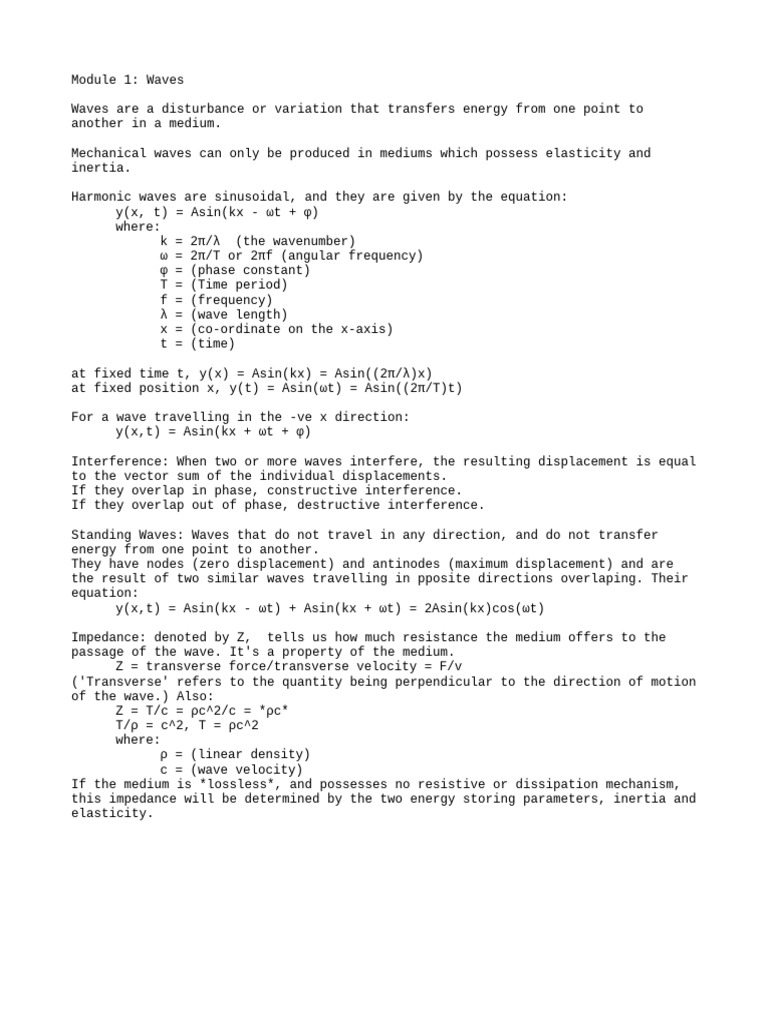 Harmonic and Standing Waves Guide | PDF