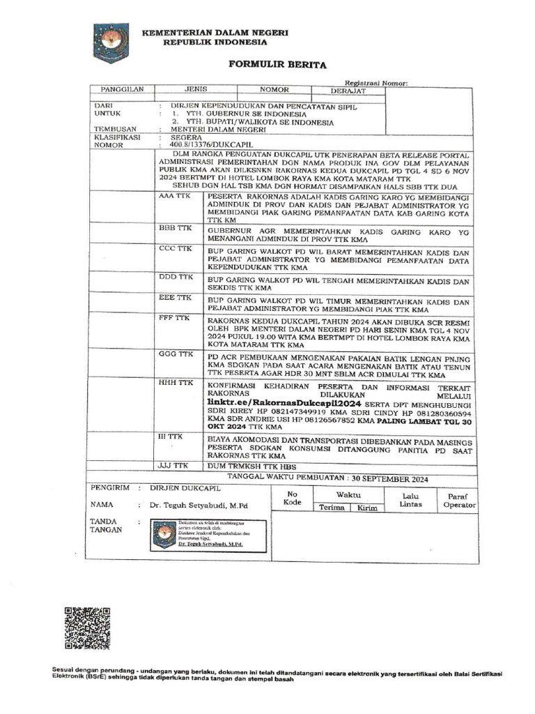Rakornas Dukcapil | PDF