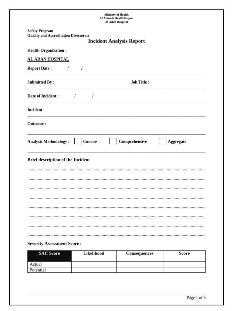 Rca Case Template Blank-2 | PDF | Health Care