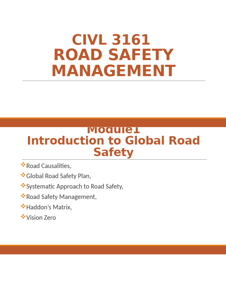 Global Road Safety Management Overview | PDF | Traffic Collision | Road