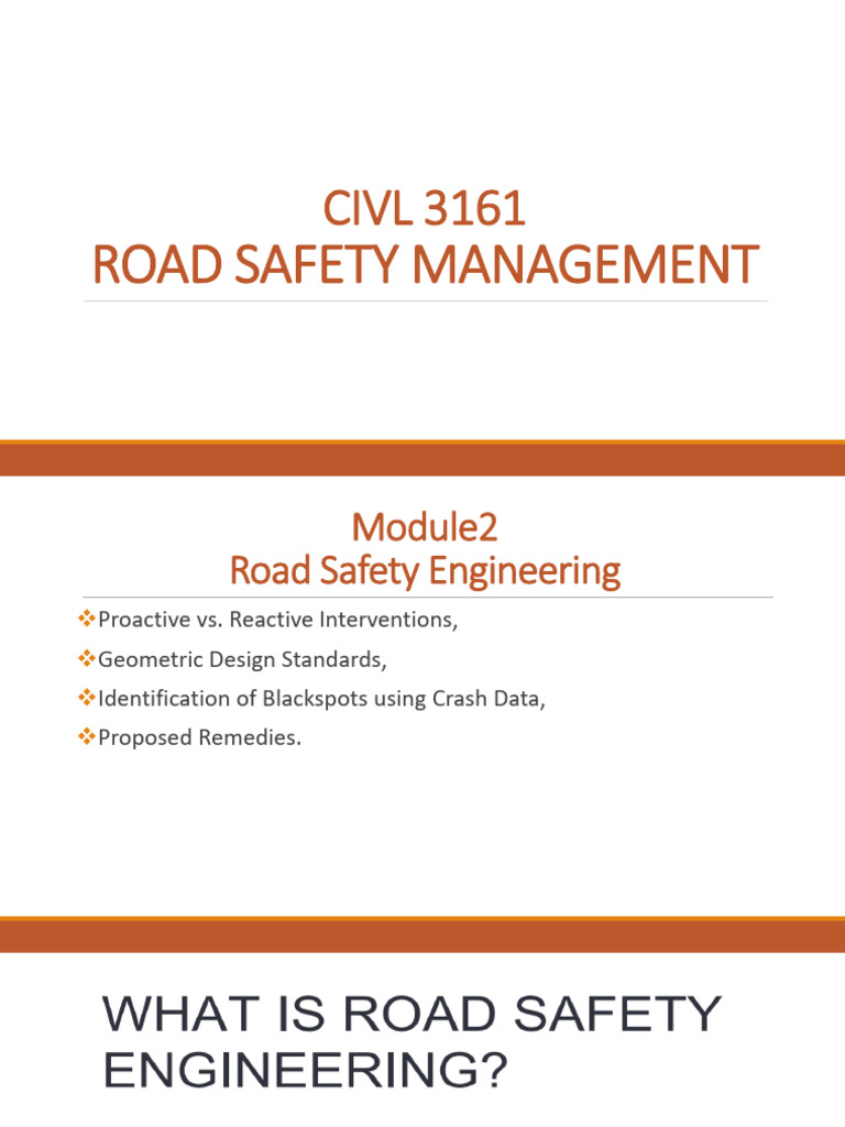 Road Safety Engineering Techniques | PDF
