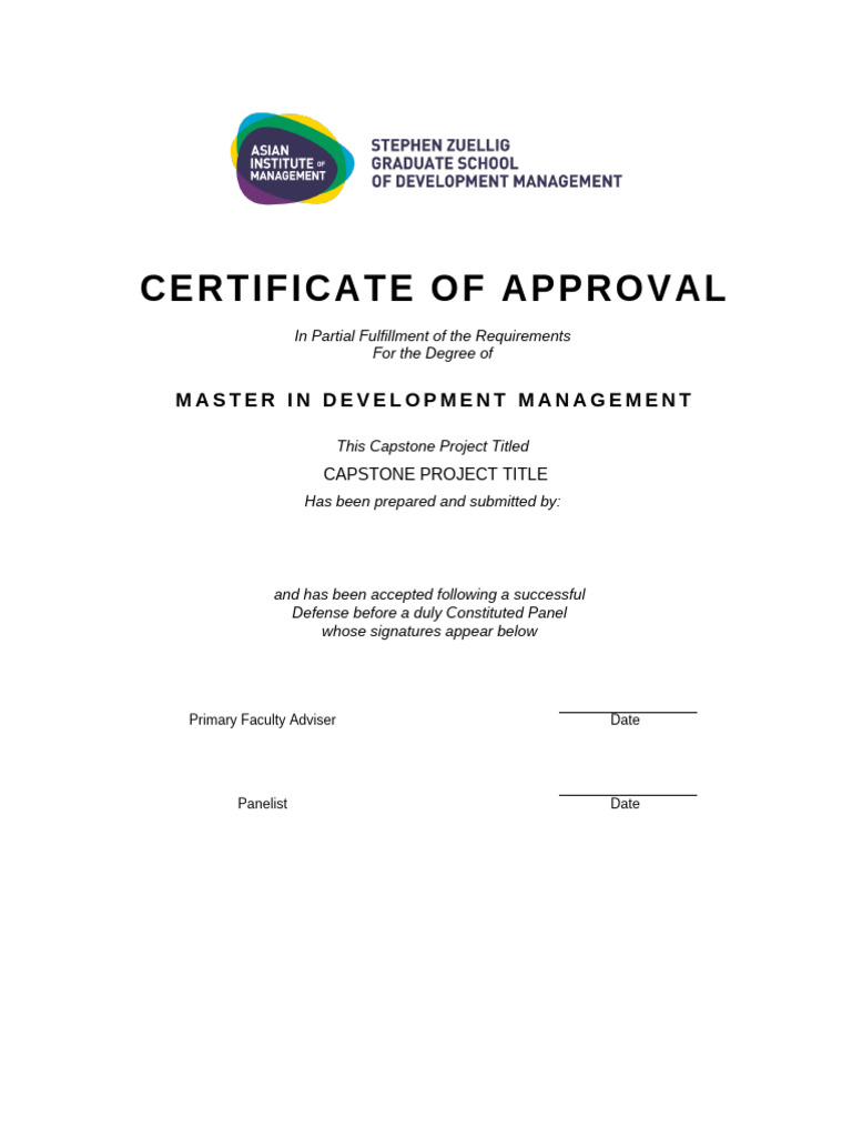 Certificate of Approval | PDF