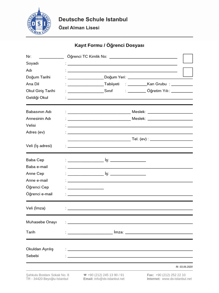 Kayit Formu | PDF