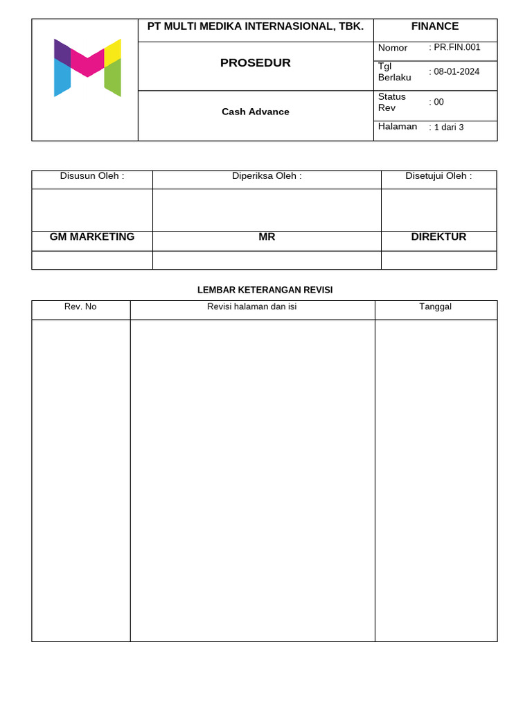 Template Form & Prosedur | PDF