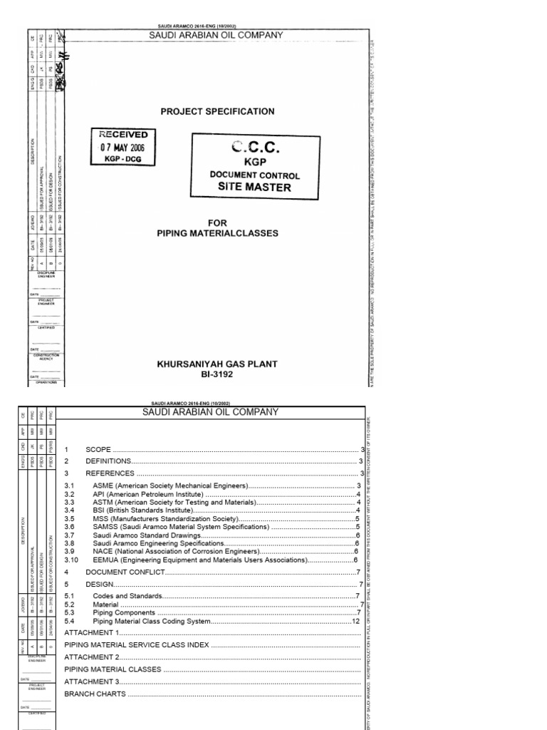 Project Specfication For Piping Class PDF | PDF | Pipe (Fluid ...