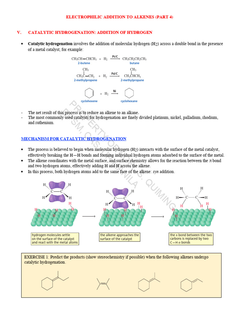 alkenes 4 | PDF | Alkene | Catalysis