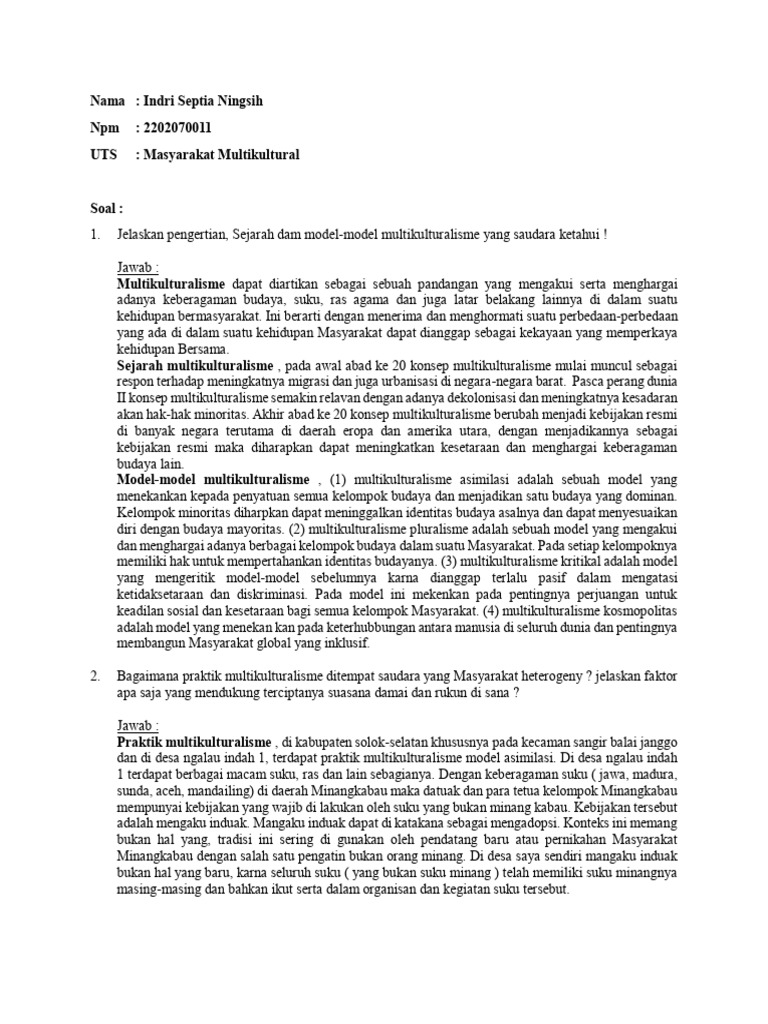 Uts Multikultural | PDF