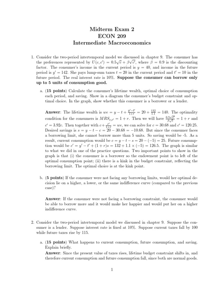 Midterm 2 | PDF | Labour Economics | Consumption (Economics)
