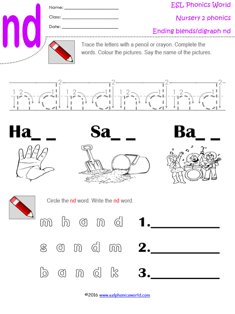 Ending Blend ND Worksheet 27 | PDF | Foreign Language Studies